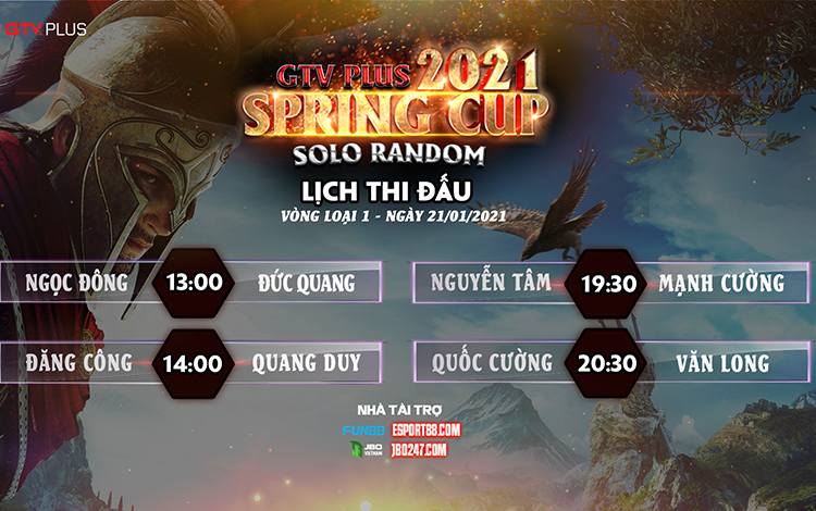 Lịch thi đấu ngày thi đấu ngày 21 tháng 1 Giải đấu GTV Plus Spring Cup ...