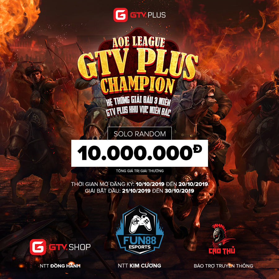 Cập nhật danh sách đăng kí giải đấu AoE GTV Plus Champion Khu vực Miền ...